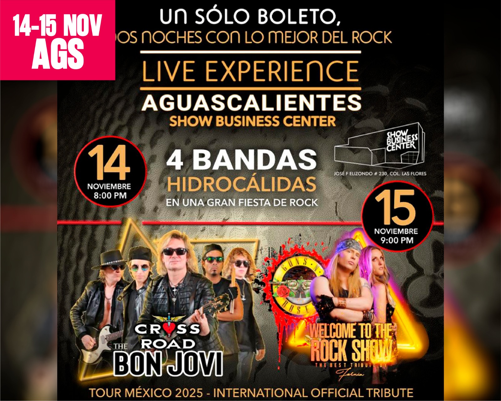 Boletos | LIVE EXPERIENCE DESDE LAS VEGAS: BON JOVI (CROSS ROAD) & GUNS ...